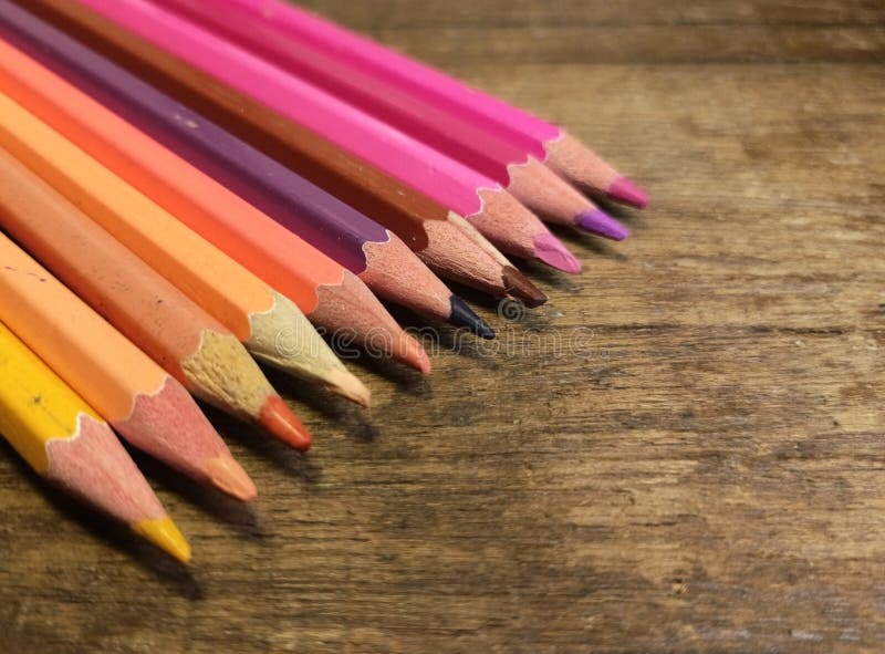 Close Up Pencil Colors for Drawing Stock Image - Image of vintage ...