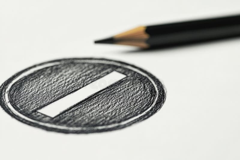 A Close-up of a Pencil Drawing a Circular Shape Stock Illustration ...
