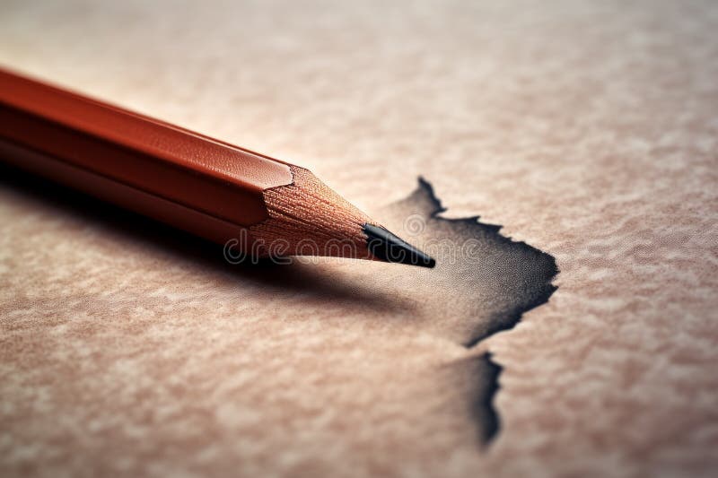 Pencil lying on a paper stock photo. Image of education - 308961216