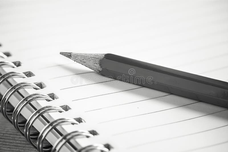 Close-up Pencil on Notebook Stock Photo - Image of copyspace, document ...