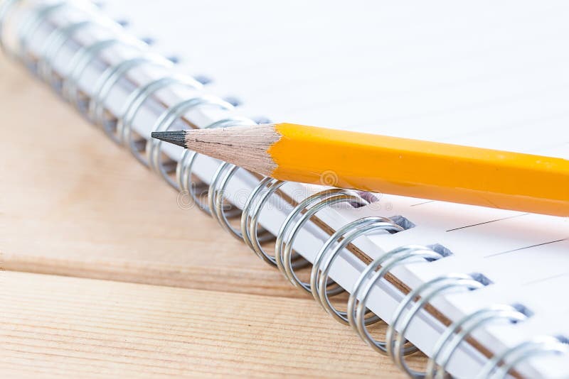 Close-up Pencil on Notebook Stock Photo - Image of building ...