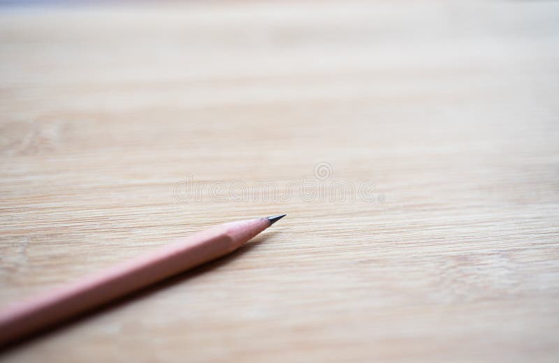 Close Up Pencil on Wood Table Stock Photo - Image of office, study ...