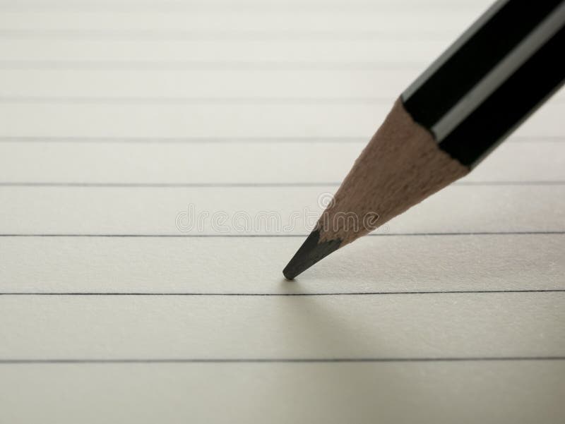 Close Up of Pencil Write on Paper Stock Image - Image of literature ...