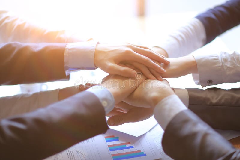 Close-up of People Holding Hands Together. Unity Concept. Stock Photo ...