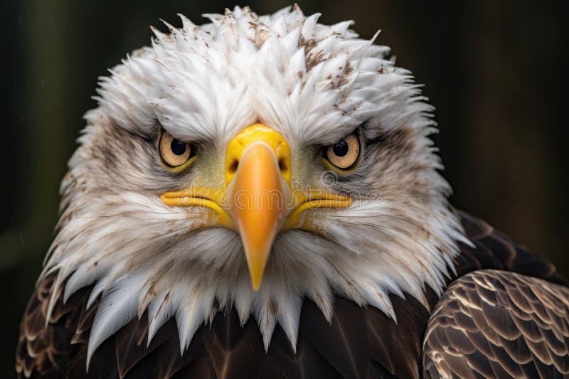 Close-up of a Perched Bald Eagle, Eyes Sharply Focused Stock Photo ...