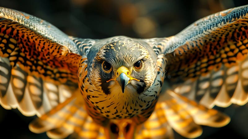 Close-up of a Peregrine Falcon Flying Stock Illustration - Illustration ...