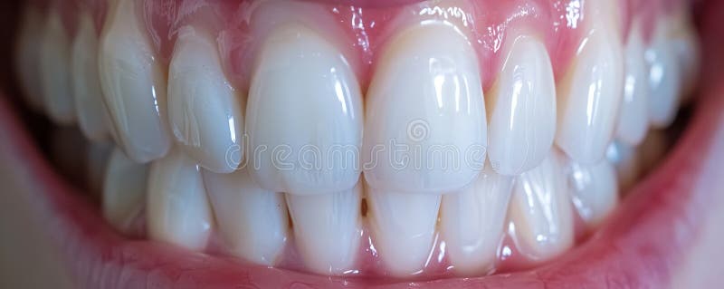 Close-up of Perfectly Aligned White Teeth Stock Photo - Image of white ...