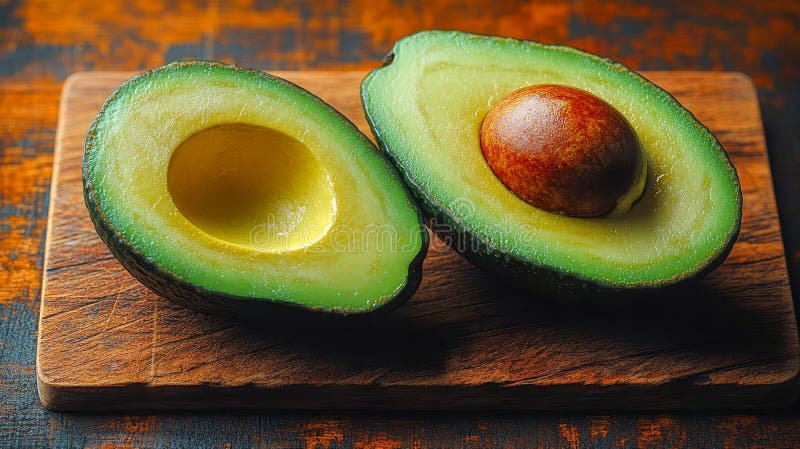 A Close-up of a Perfectly Ripe Avocado Cut in Half Stock Image - Image ...