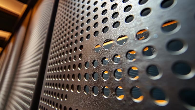 Close Up of Perforated Metal Sheet Forming Abstract Pattern Stock ...