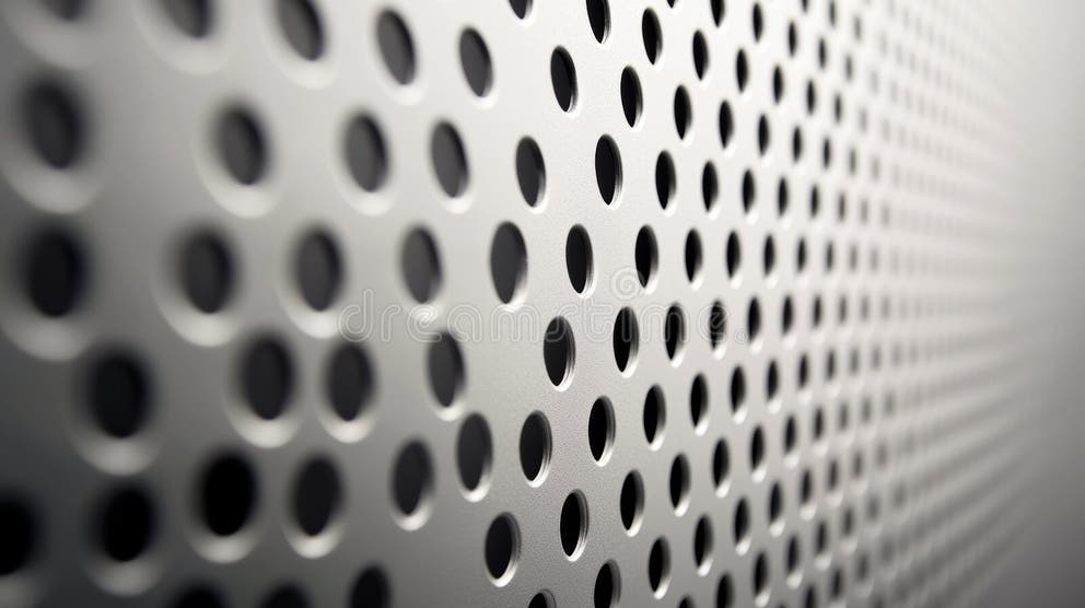 Close Up of a Perforated Metal Surface Creating a Regular Pattern of ...