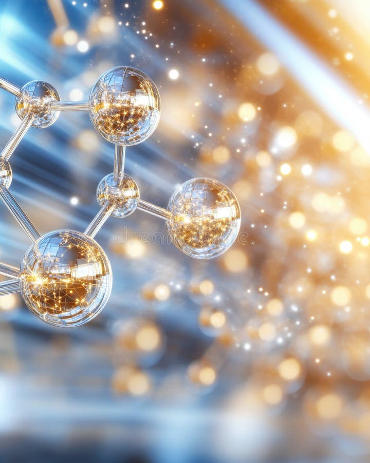 Close Up of Periodic Table with Highlighted Metals and Floating Atomic ...