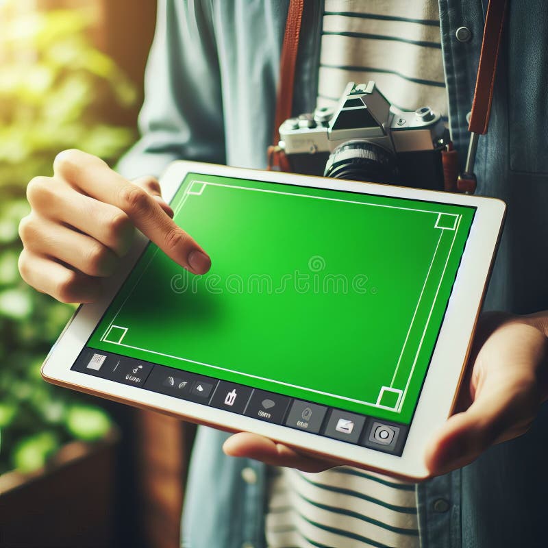 Close Up of a Person in Casual Attire Scrolling on a Tablet Dev Stock ...