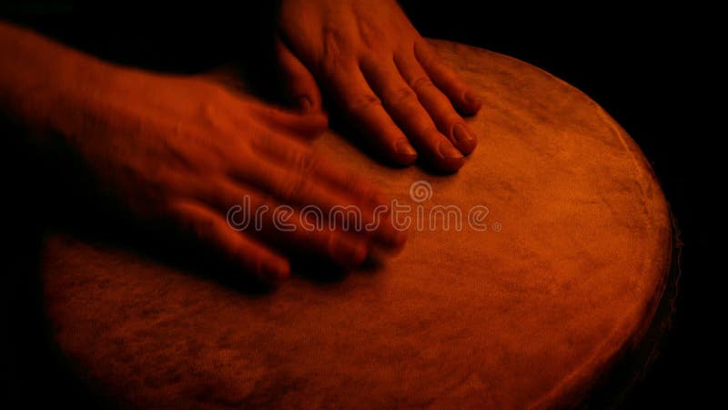 Hands Drumming in Fire Glow Stock Video - Video of percussion, african ...