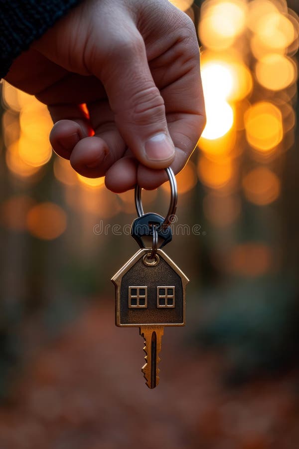 Close-up of Person Holding House Key in Hand. Stock Illustration ...