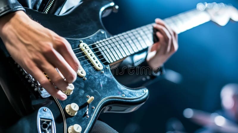 A Close Up of a Person Playing an Electric Guitar, AI Stock Photo ...