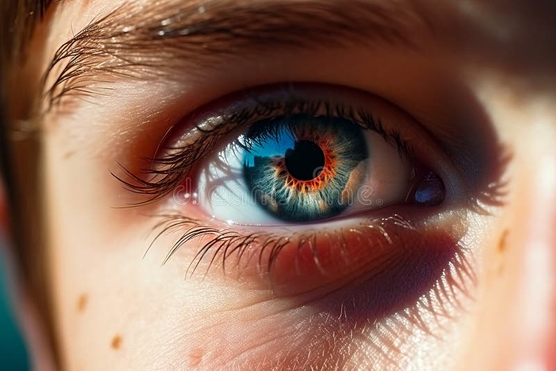 Close Up of Person& X27;s Eye with Blue Iris. Generative AI Stock Image ...