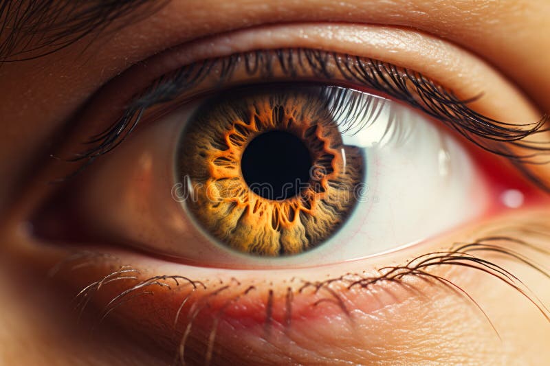 Close Up of Person S Eye with Brown Iris. Generative AI Stock Photo ...
