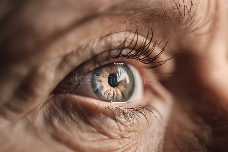 A Close Up of a Person S Eye with the Iris Opened Stock Illustration ...