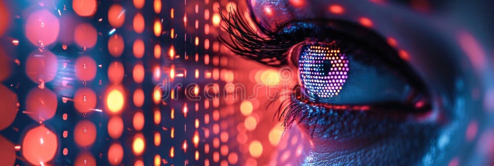 A Close - Up of a Person& X27;s Eye with a Reflection of Clean Binary ...