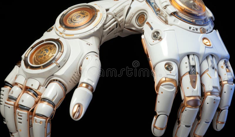 A Close Up of a Robot S Hand with a Clock on it. Generative AI Image ...