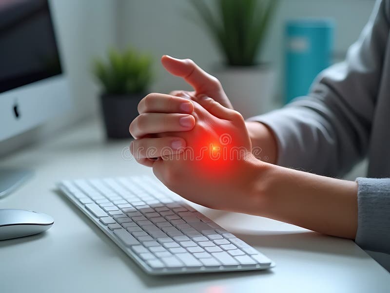 Sore Hand after Long Work Session at Computer Stock Illustration ...