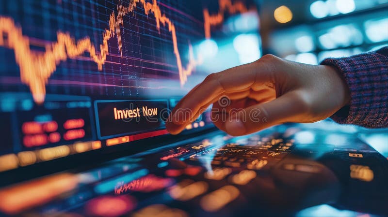 Close-up of Person S Hand Gently Touching a Bright Computer Screen ...