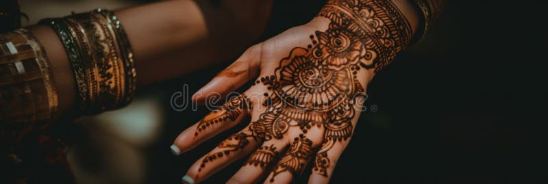 A Close Up of a Person S Hand with Henna on it. Generative AI Image ...
