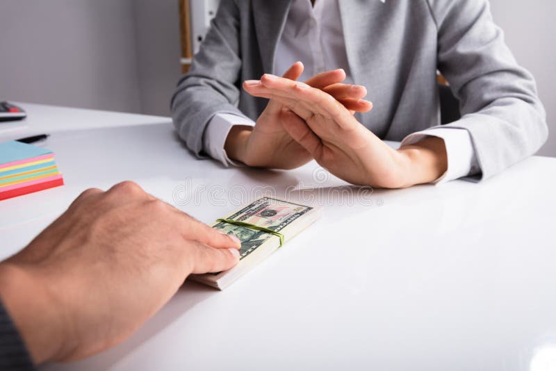 Close-up of a Person`s Hand Refusing Bribe Stock Image - Image of ...