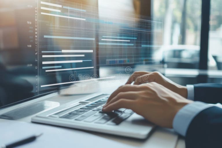 A Close-up of a Personâ€™s Hand Typing on a Keyboard, with Code ...