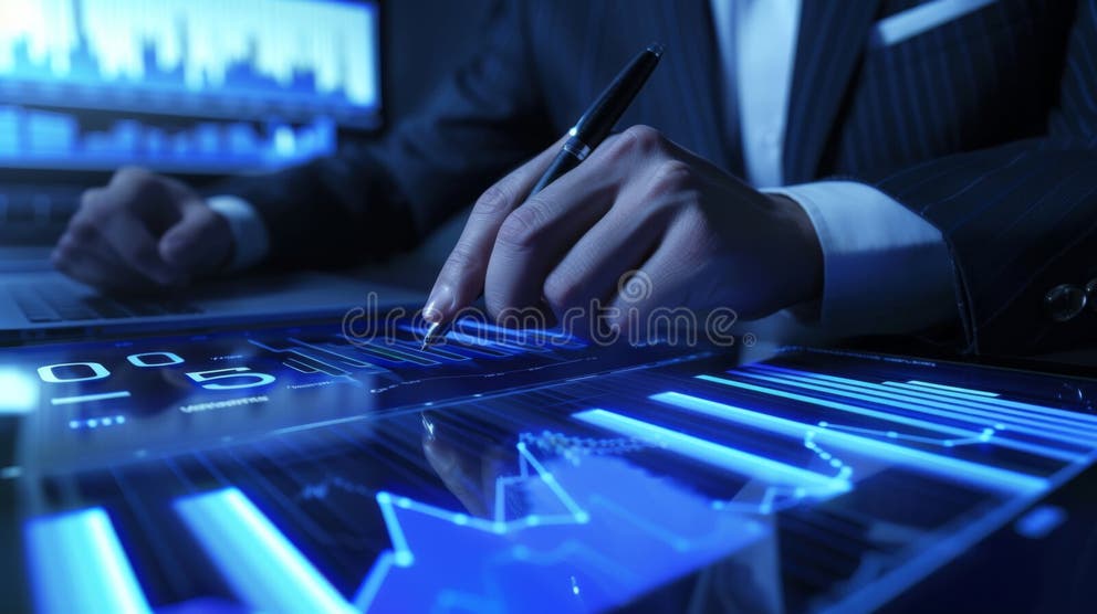 Close-up of a Person S Hand Using a Digital Interface with Glowing Blue ...