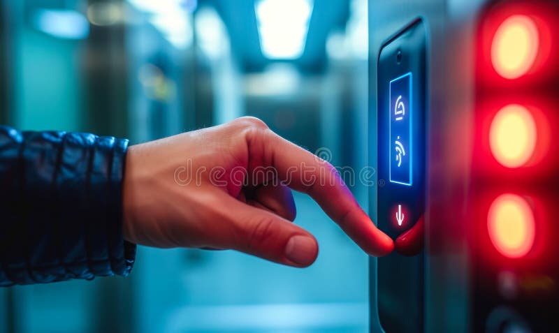 Close-up of a Person S Hand Using a Modern Security Access Control ...