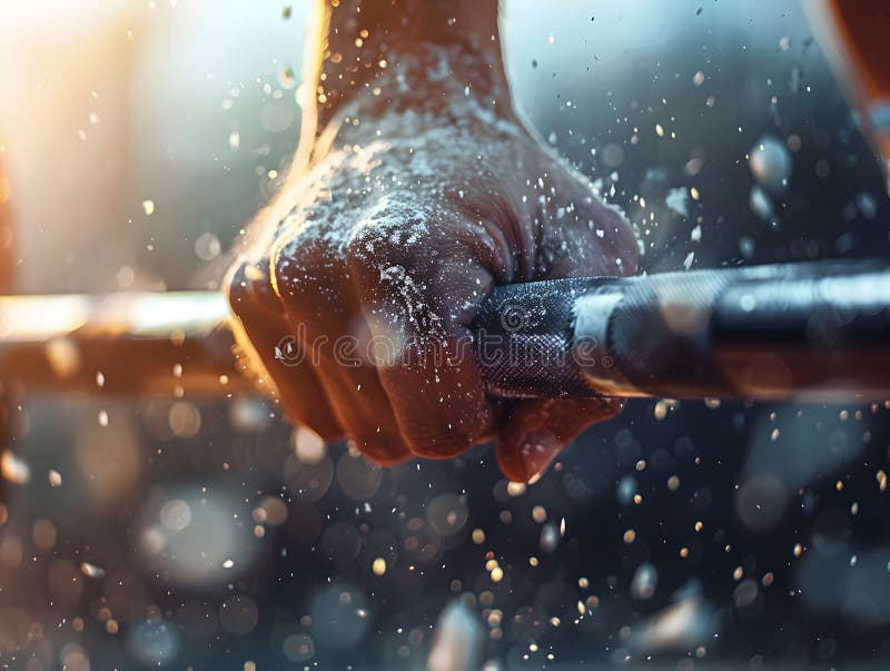 A Close-up of a Person S Hands Gripping a Barbell Ready Stock ...
