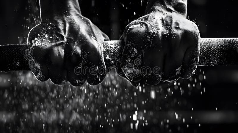 A Close-up of a Person S Hands Gripping a Barbell Ready Stock ...
