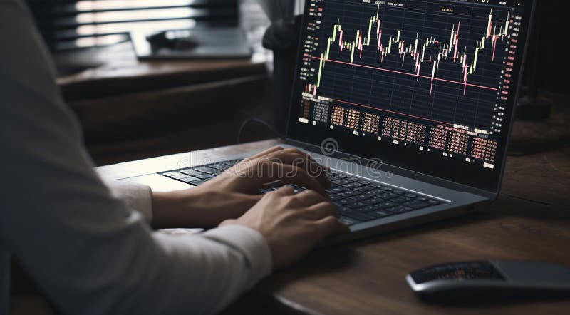 Programmer Is Programming On The Computer Keyboard Person Typing On A Laptop Stock Illustration