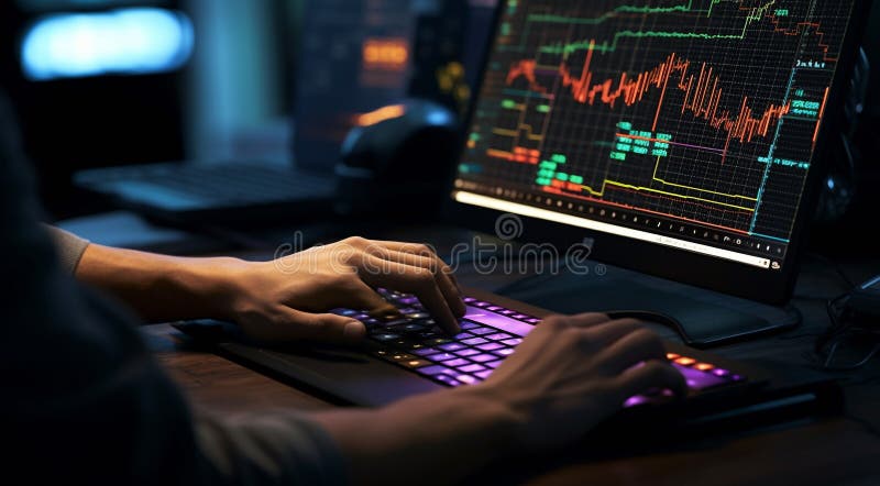 Programmer is Programming on the Computer Keyboard, Person Typing on a ...