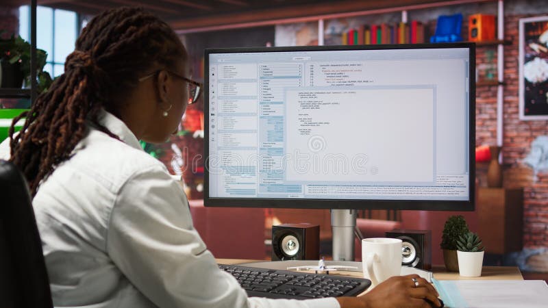 Close Up of Person Using Coding Application To Write and Test Code ...