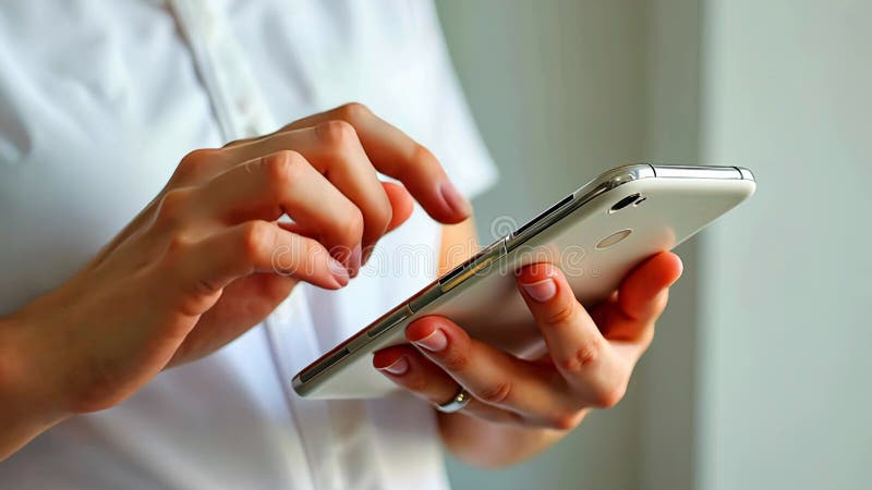 Close-Up of Person Using Smartphone for Communication and Browsing in ...