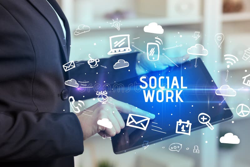 Close-up of a Person Using Social Networking Stock Image - Image of ...