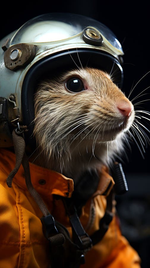 Close Up of Person Wearing Helmet with Rat on it. Generative AI Stock ...