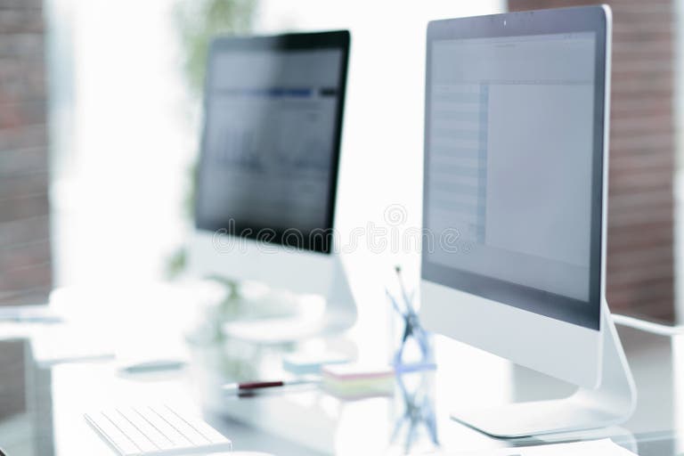 Close-up of a Personal Computer Screen. Stock Photo - Image of design ...