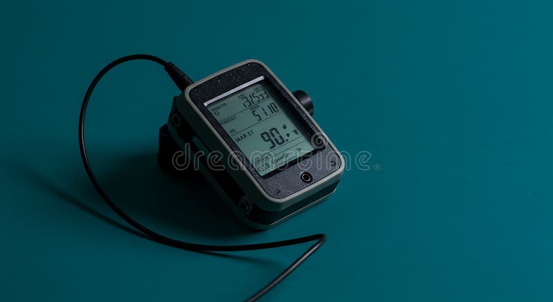 Close Up of a Personal Digital Assistant Style Device on a Teal Surface ...