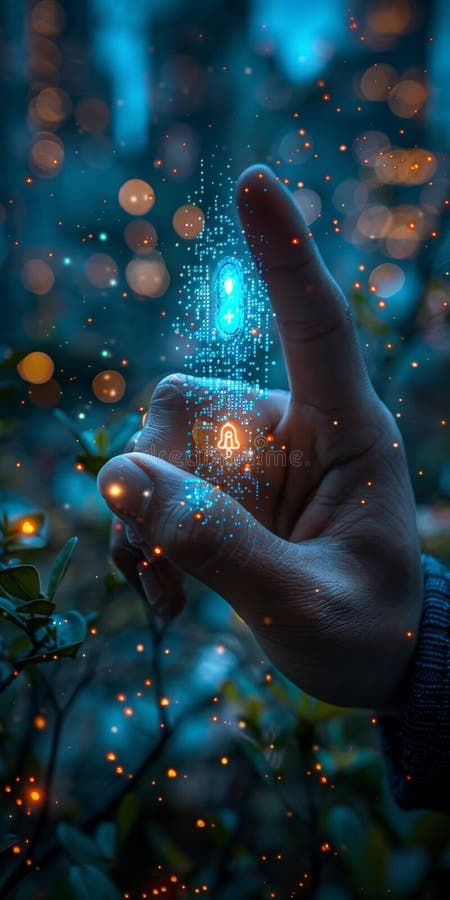 A Close Up of a Persons Hand with a Beam of Light Emitting from it ...