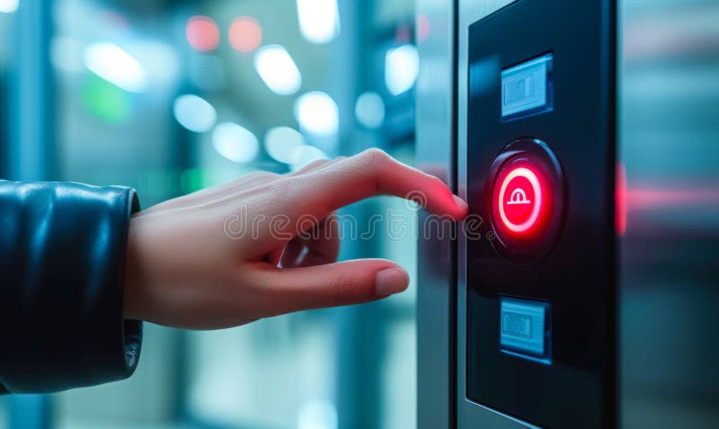 Close-up of a Persons Hand Using a Modern Security Access Control ...