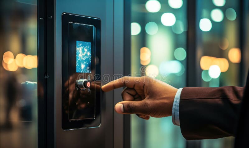 Close-up of a Persons Hand Using a Modern Security Access Control ...