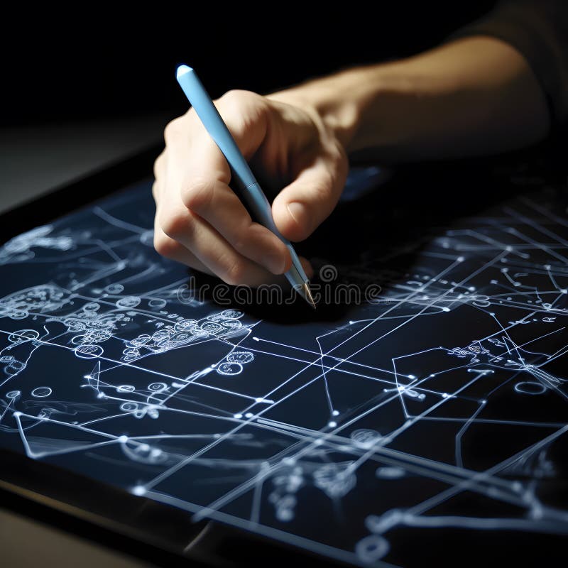 A Close-up of a Persons Hand Using a Touch Screen To Draw Generative AI ...