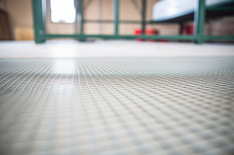 Close-up Perspective of Steel Grid on a Concrete Floor Stock ...