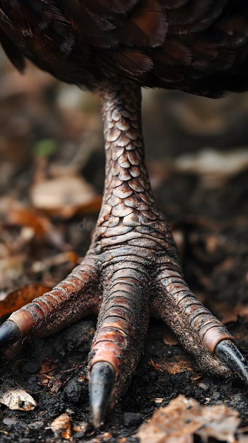 Close-up Perspective of a Turkey Foot Illustrating Unique Textures and ...