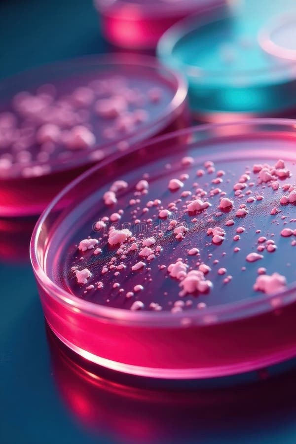Close-up of Petri Dishes, Bioengineered Samples, Lab Equipment ...