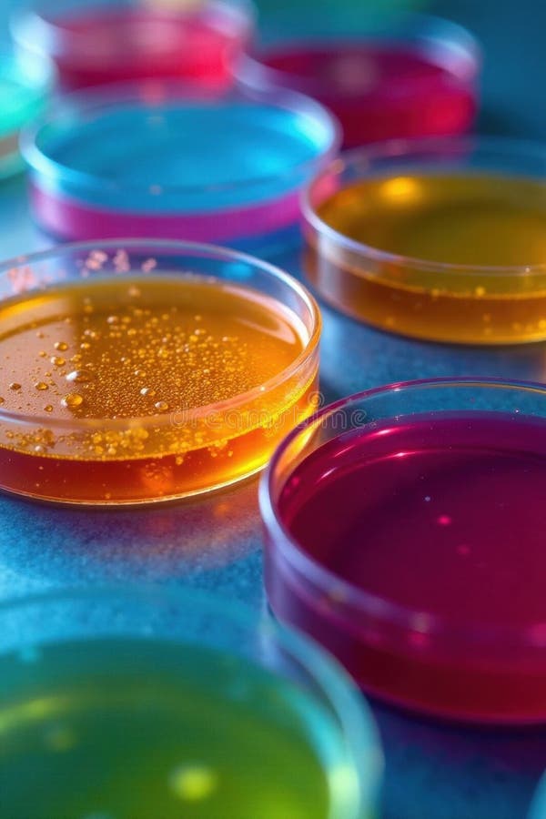 Close Up of Petri Dishes, Bioengineered Samples, Lab Equipment, Rna ...