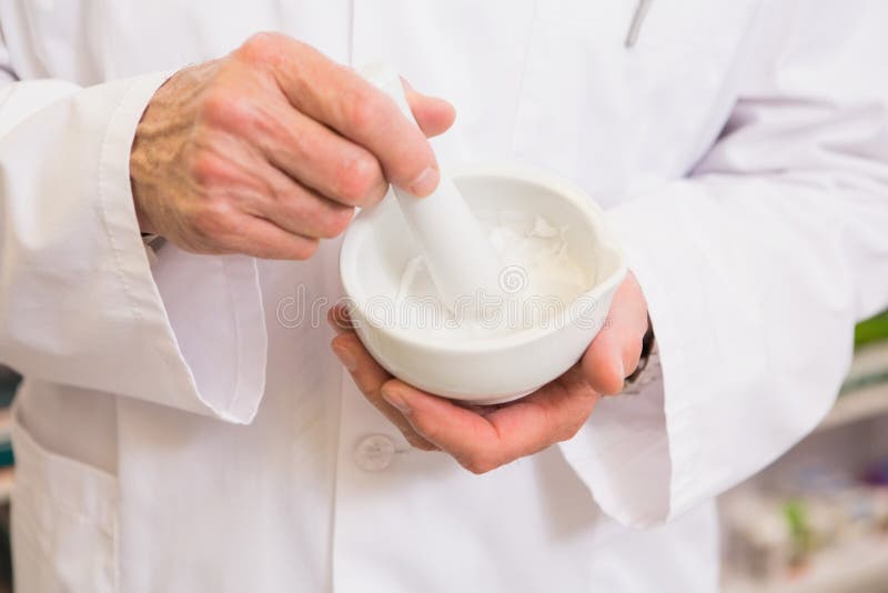 Close Up of Pharmacist Mixing Medicine Stock Photo - Image of preparing ...